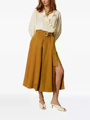 TWINSET Belted Midi Skirt