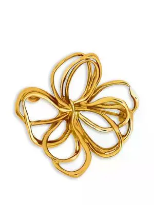 Oscar De La Renta Floral Brooch - Gold