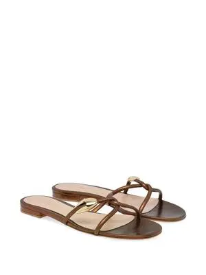 GIANVITO ROSSI Jungle Mamba Leather Sandals