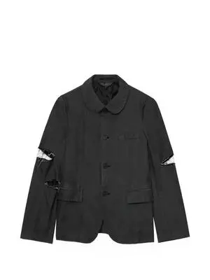 BLACK COMME DES GARÇONS Peter-pan Collar Ripped Overshirt