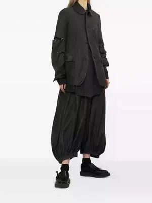 BLACK COMME DES GARÇONS Peter-pan Collar Ripped Overshirt