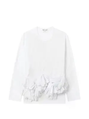 Comme Des Garçons Ruffled Long-sleeve Top - White
