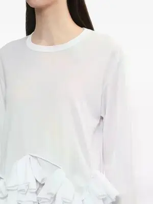 Comme Des Garçons Ruffled Long-sleeve Top - White