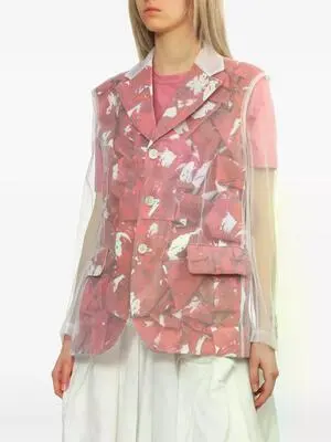 Comme Des Garçons Printed Sheer Blazer