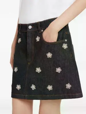 Marni Daisy Appliqué Denim Mini Skirt