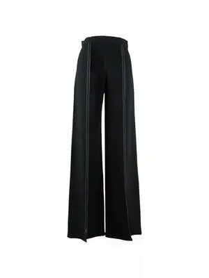 Alexis Wide-leg Striped Trousers - Black
