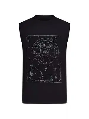 Rick Owens Printed Sleeveless Tank Top - Black