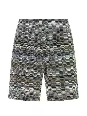 Missoni Zigzag Knitted Bermuda Shorts - White