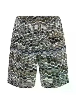 Missoni Zigzag Knitted Bermuda Shorts - White