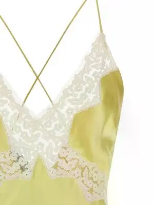 Alberta Ferretti Lace-insert Top - Yellow