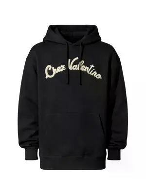 Valentino Garavani Logo Drawstring Hoodie - Black