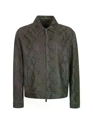 Emporio Armani Zip-fastening Patterned Jacket - Brown