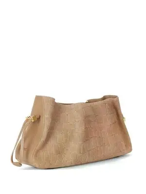 Elisabetta Franchi Embossed Leather Clutch - Neutrals