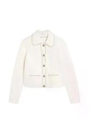 Alice + Olivia Noella Embellished Knit Jacket - Neutrals