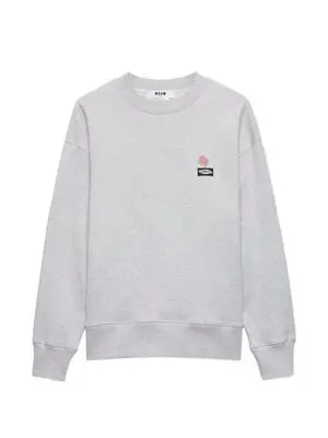 MSGM Logo Embroidered Sweatshirt - Grey