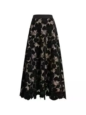 Alice + Olivia Lorena Lace Maxi Skirt - Black