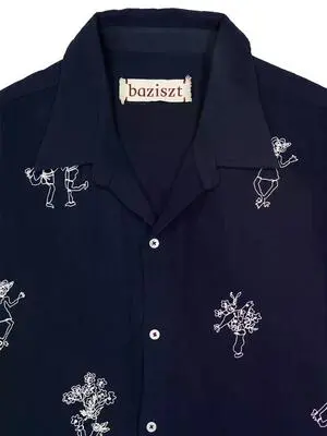 BAZISZT Embroidered Button-up Shirt