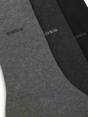 BOSS Logo-detail Socks - Grey