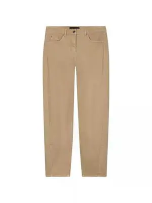 LUISA CERANO Barrel Leg Denim Trousers - Neutrals