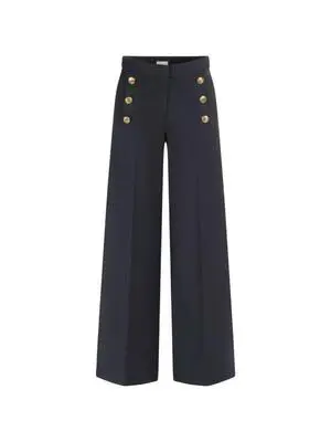 Seductive Button Detailed Wide Leg Trousers