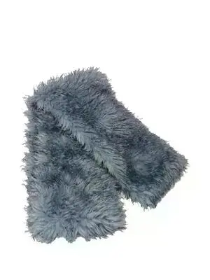 GANNI Shearling Scarf - Blue