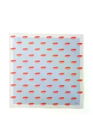 Prada Printed Silk Twill Scarf 55 X 55 Cm - Blue