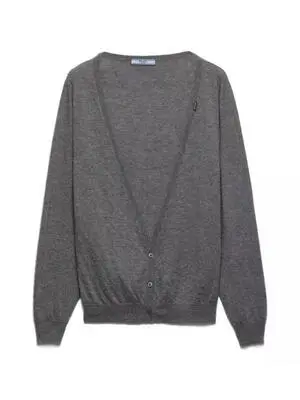 Prada Cashmere V-neck Cardigan - Grey