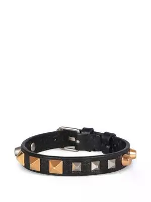 Valentino Garavani Rockstud Leather Bracelet - Black