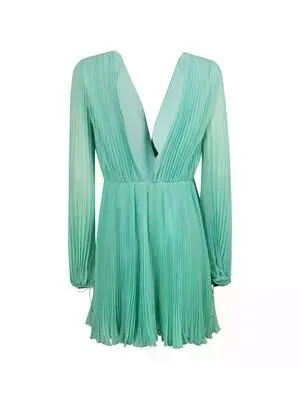 Max Mara V-neck Pleated Mini Dress