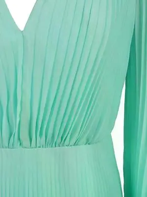 Max Mara V-neck Pleated Mini Dress