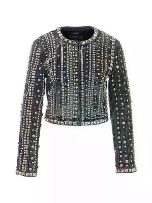 R13 Studded Hook-fastening Denim Jacket - Black