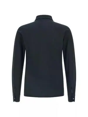 ZANONE Buttoned Long-sleeve Polo Shirt - Blue