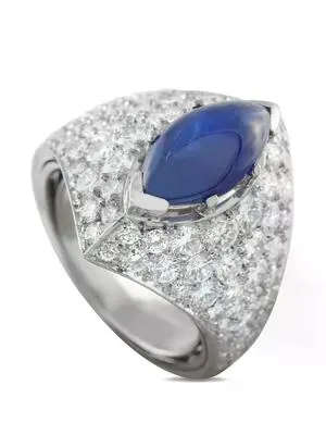 LB EXCLUSIVE Diamond And Sapphire Ring - Silver