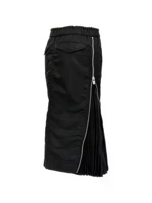 Sacai Midi Skirt With Zip Detail