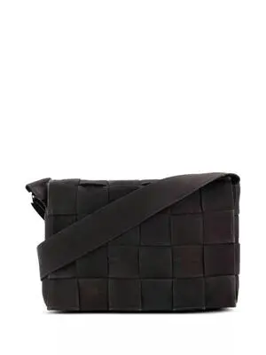 Bottega Veneta Cassette Crossbody Bag Maxi Intrecciato Webbed Canvas - Brown