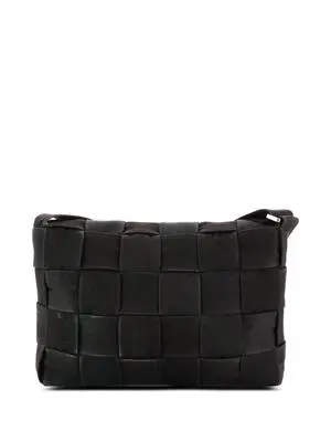 Bottega Veneta Cassette Crossbody Bag Maxi Intrecciato Webbed Canvas - Brown