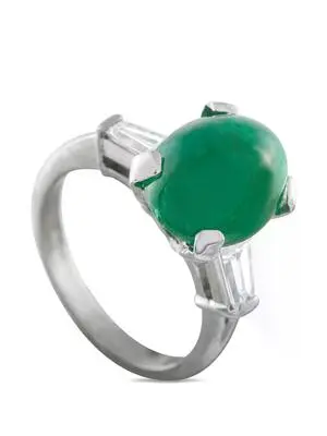LB EXCLUSIVE Emerald Diamond Ring - Silver