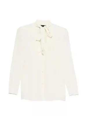 NILI LOTAN Colt Tie-neck Shirt - Neutrals