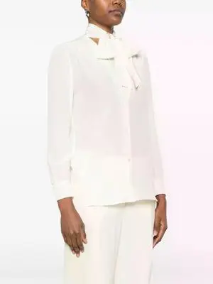 NILI LOTAN Colt Tie-neck Shirt - Neutrals