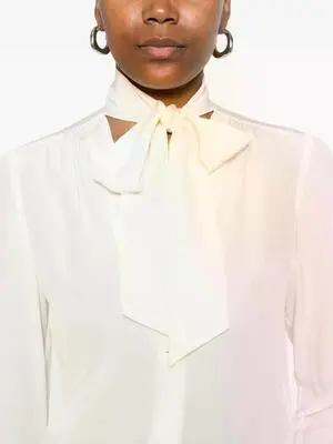 NILI LOTAN Colt Tie-neck Shirt - Neutrals