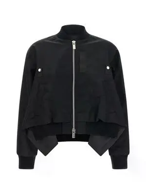 Sacai Ribbed Jacket With Asymmetric Hem