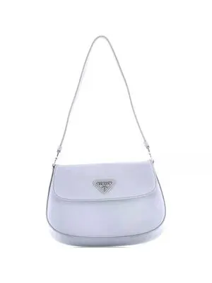 Prada Cleo Flap Shoulder Bag Spazzolato Leather - Blue