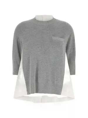 Sacai Asymmetric Hem Crew-neck Sweater