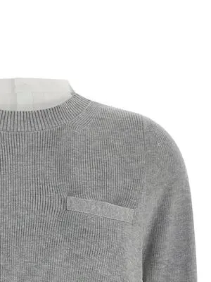 Sacai Asymmetric Hem Crew-neck Sweater