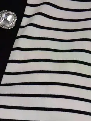 Liu Jo Striped Embellished Polo Shirt - White