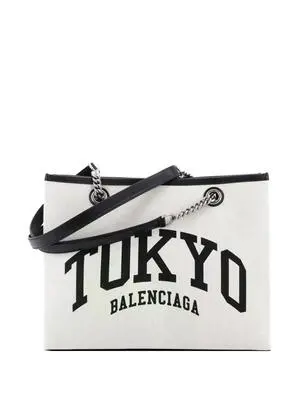 Balenciaga Cities Duty Free Printed Canvas Medium Tote Bag - Black