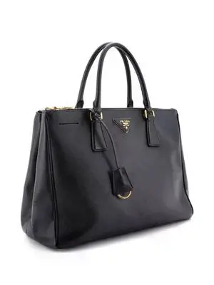 Prada Double Zip Lux Saffiano Leather Medium Tote Bag