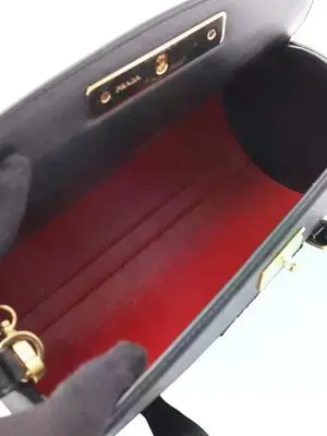 Prada Mini Saffiano Sybille Barrel Satchel Bag