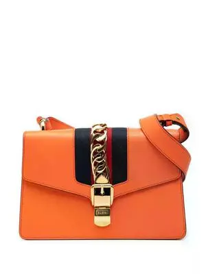 Gucci Small Leather Sylvie Web Satchel