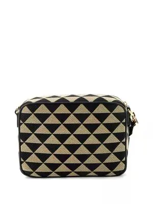 Prada Symbole Zip Around Jacquard Crossbody Bag